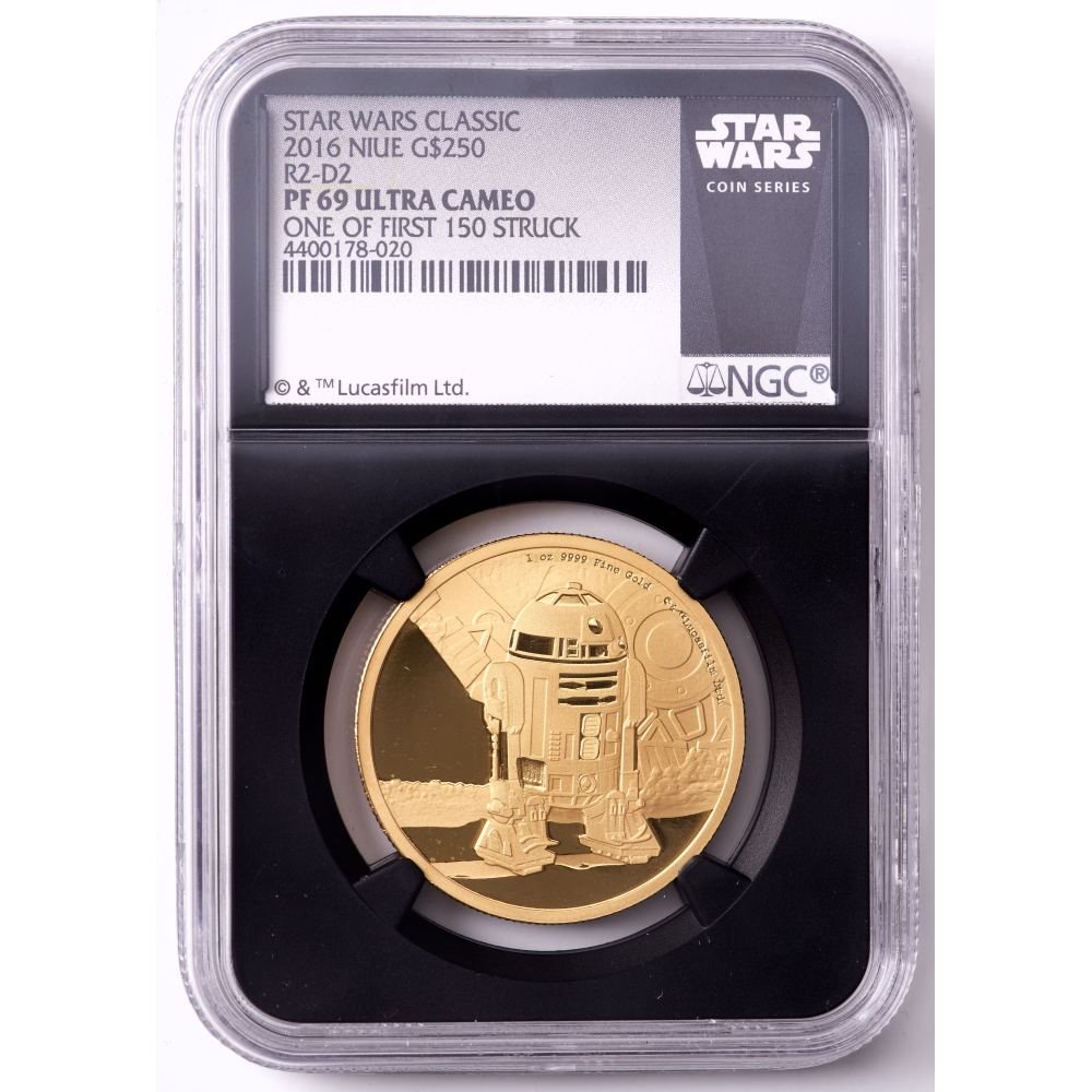 2016 Niue Star Wars Classic R2-D2 1 oz .9999 Fine Gold $250 Coin - 1 of ...