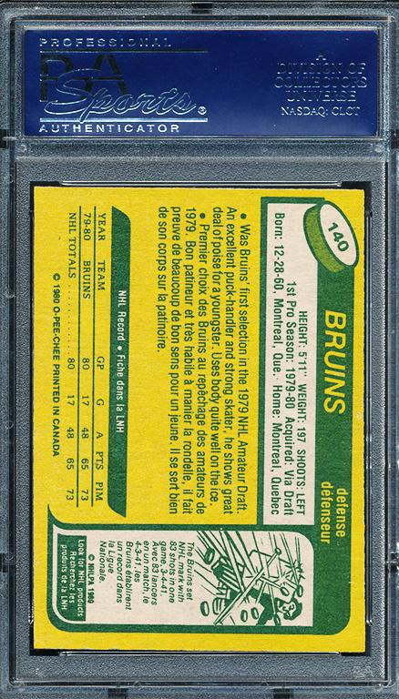 Ray Bourque 1980-81 O-Pee-Chee #140 RC (PSA 8) | Pristine Auction