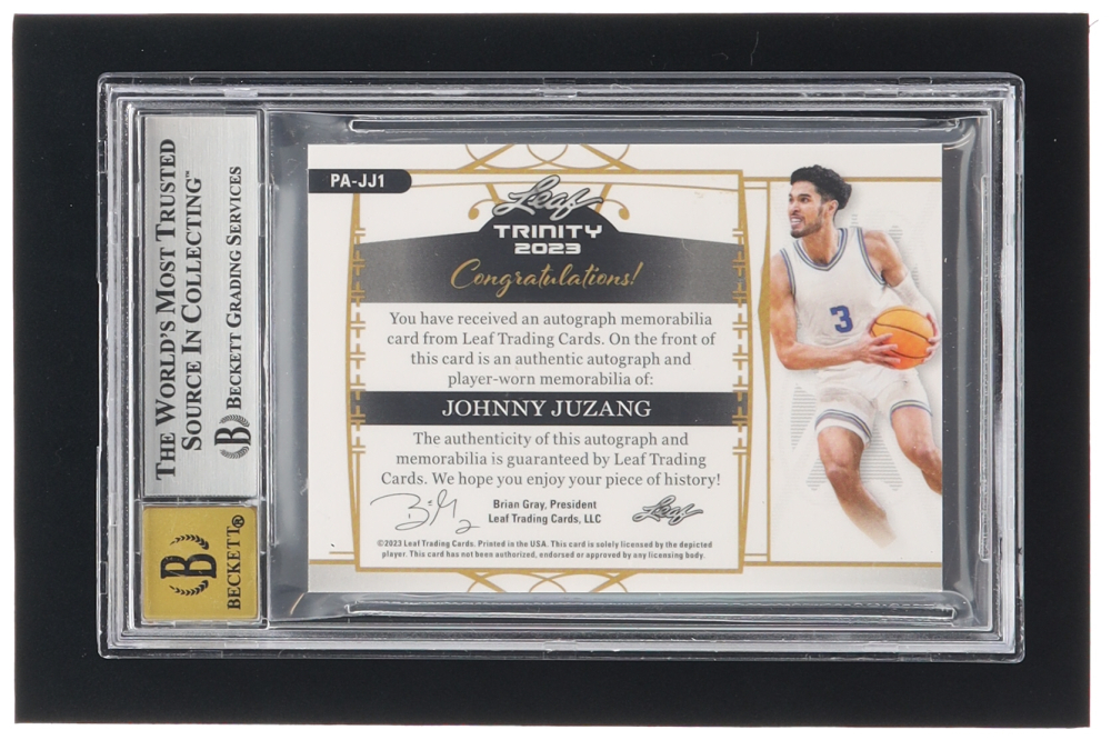 Johnny Juzang 2023 Leaf Trinity Patch Autograph Silver #PAJJ1 #52/99 RC ...