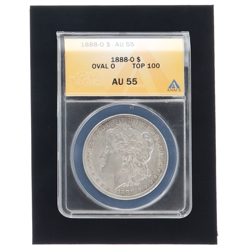 1888-O Morgan Silver Dollar - OVAL O - TOP 100 (ANACS AU55) | Pristine Auction