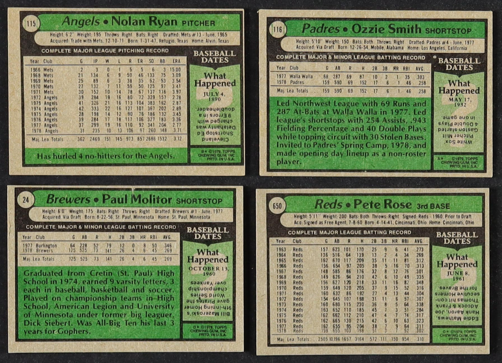 1979 Topps Baseball Complete Set Of (726) Cards With Paul Molitor #24 