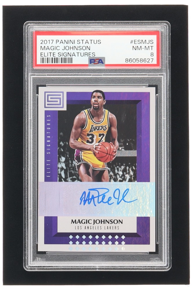 Magic Johnson 2017-18 Panini Status Elite Signatures #2 (PSA 8 ...