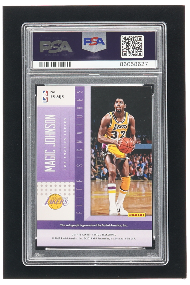 Magic Johnson 2017-18 Panini Status Elite Signatures #2 (PSA 8 ...