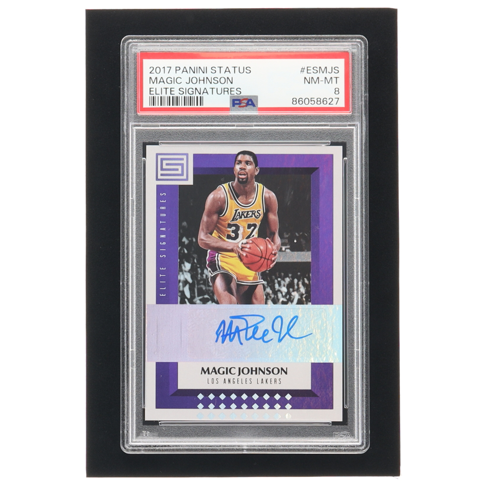 Magic Johnson 2017-18 Panini Status Elite Signatures #2 (PSA 8 ...