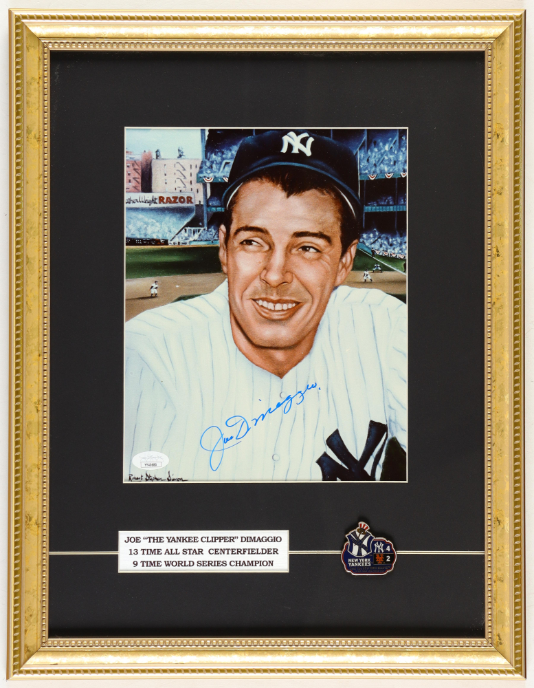 Joe DiMaggio Signed Custom Framed Robert Stephon Simon Art Print (JSA ...