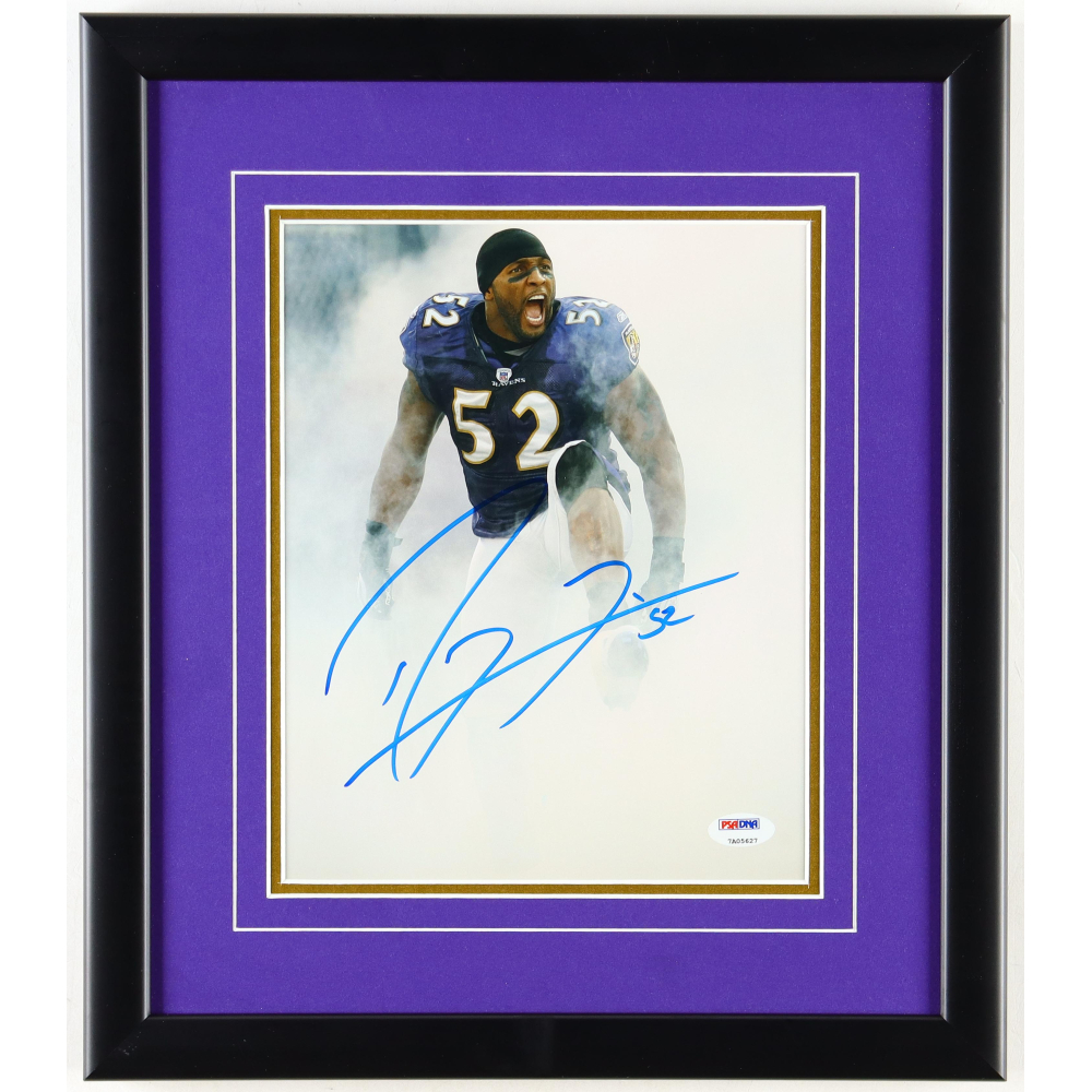 Ray Lewis Signed Ravens Custom Framed Photo Display (PSA) | Pristine ...