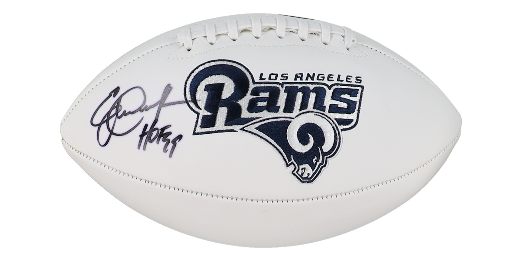 Eric Dickerson Signed Rams Logo Football Inscribed "HOF 99" (Beckett ...