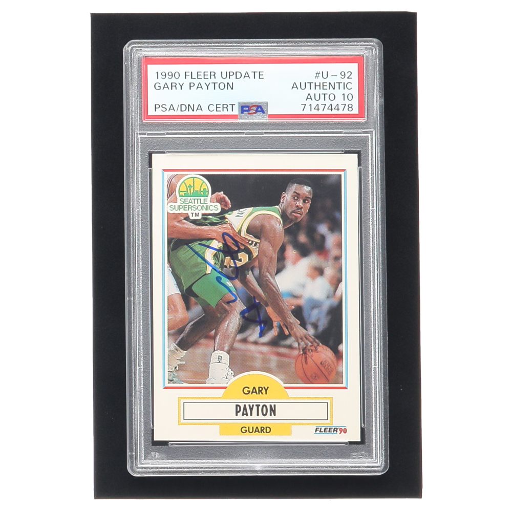 Gary Payton Signed 1990-91 Fleer Update #U92 RC (PSA | Auto 10 ...