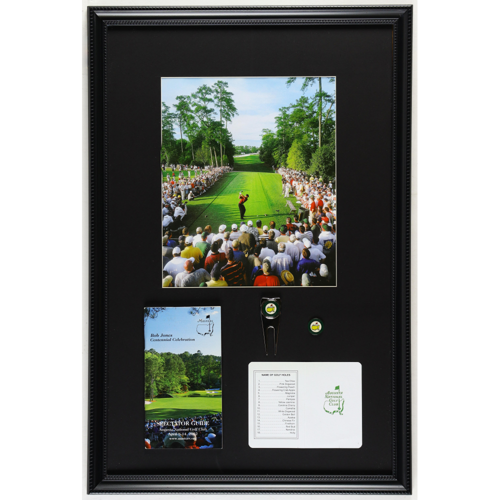 Tiger Woods Custom Framed Photo Display with 2002 Original Masters ...