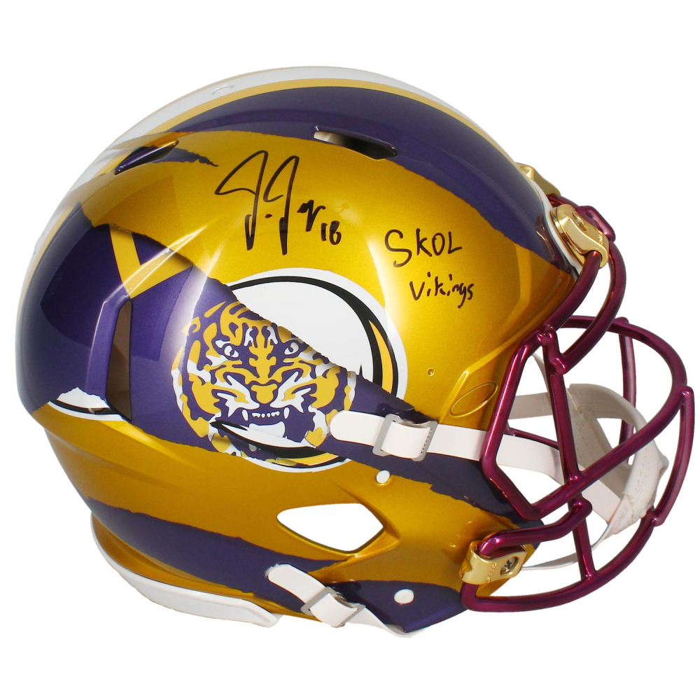 Justin Jefferson Signed Vikings / LSU Tigers Full-Size Authentic On ...