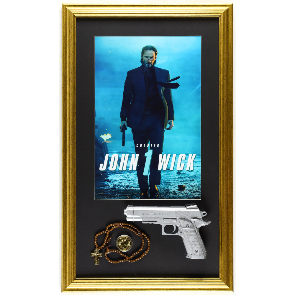 "John Wick Chapter 1" Custom Framed Movie Poster Display with Gold Coin ...