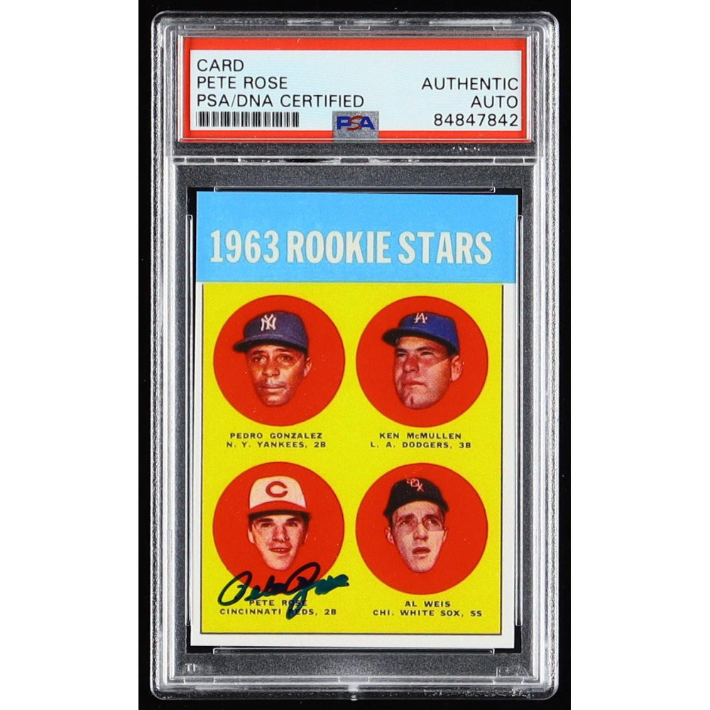 Pete Rose Signed Pedro Gonzalez / Ken McMullen / Al Weis / Pete Rose ...