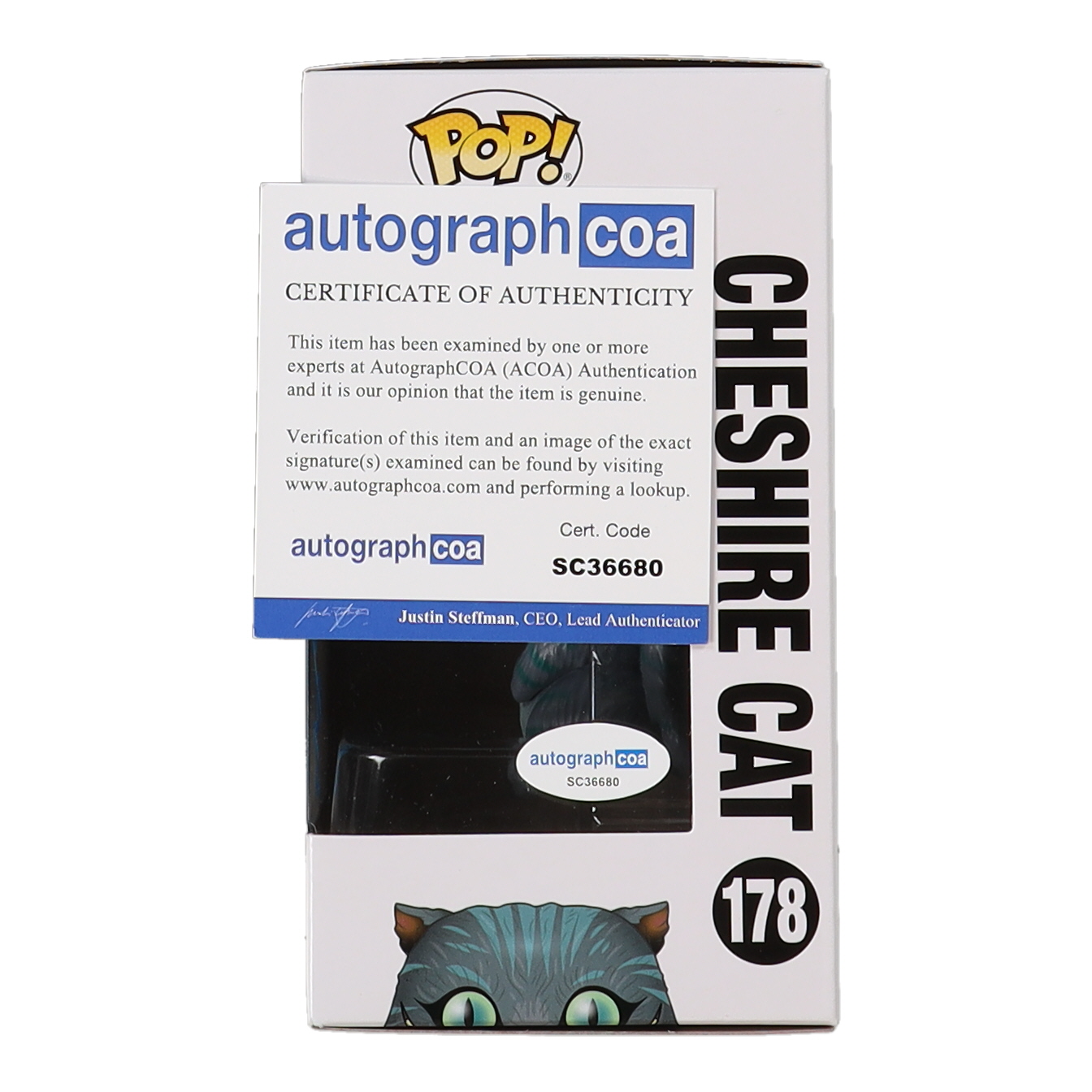 Stephen Fry Signed "Alice in Wonderland" #178 Cheshire Cat Funko Pop ...