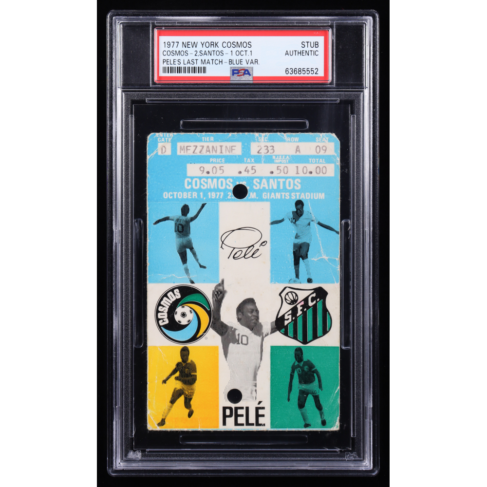 1977 Cosmos Pele's Last Match Ticket Stub (PSA Authentic) | Pristine ...