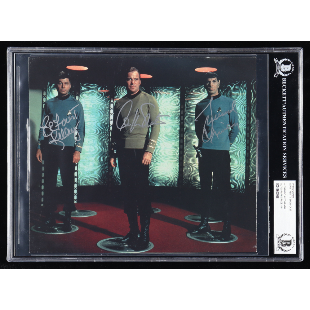 DeForest Kelley, Leonard Nimoy & William Shatner Signed "Star Trek ...