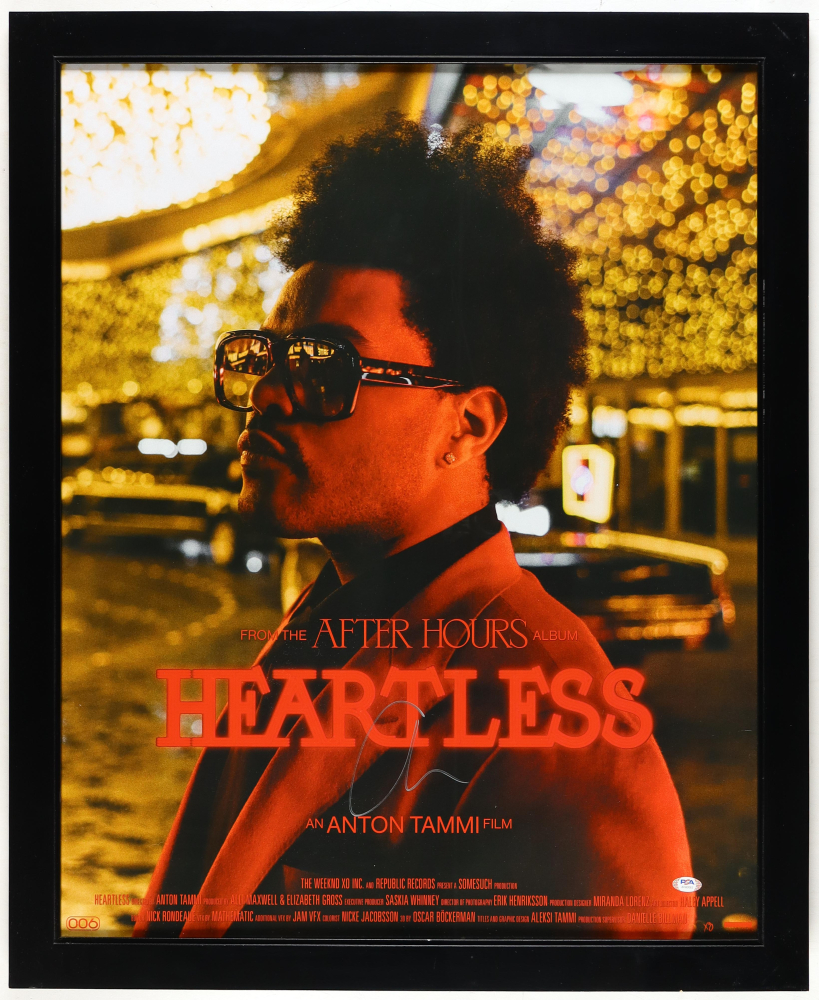 The Weeknd Signed "Heartless" Custom Framed Poster Display (PSA ...