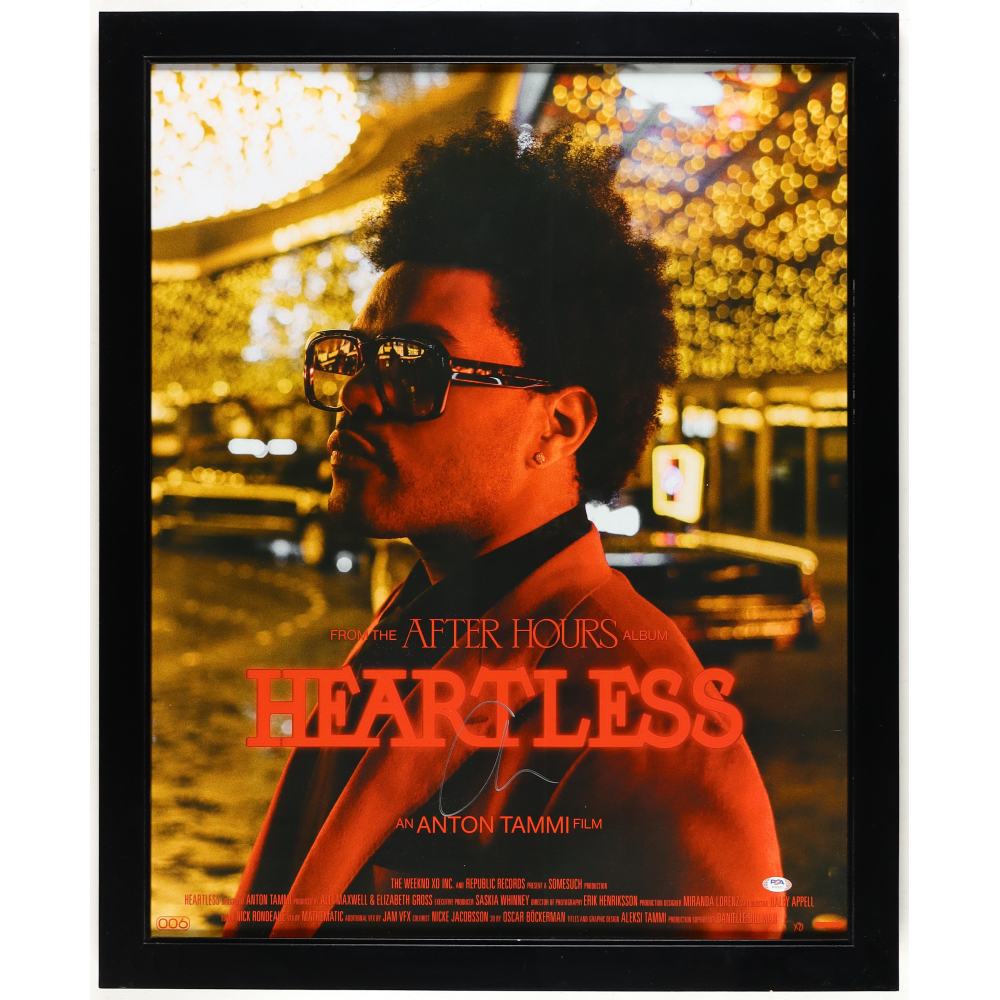 The Weeknd Signed "Heartless" Custom Framed Poster Display (PSA ...