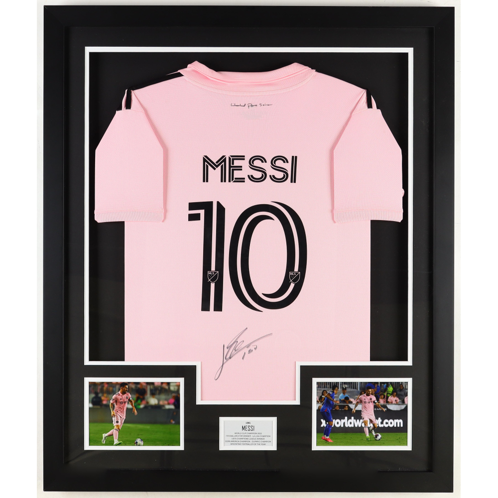 Lionel Messi Signed Inter Miami Custom Framed Jersey Display (Beckett ...