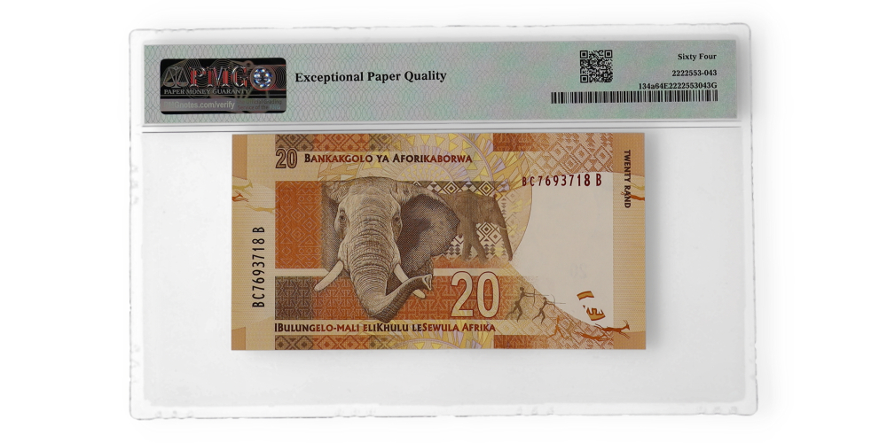 2012 South Africa, Reserve Bank - 20 Rand - Wmk: Nelson Mandela & 20 ...