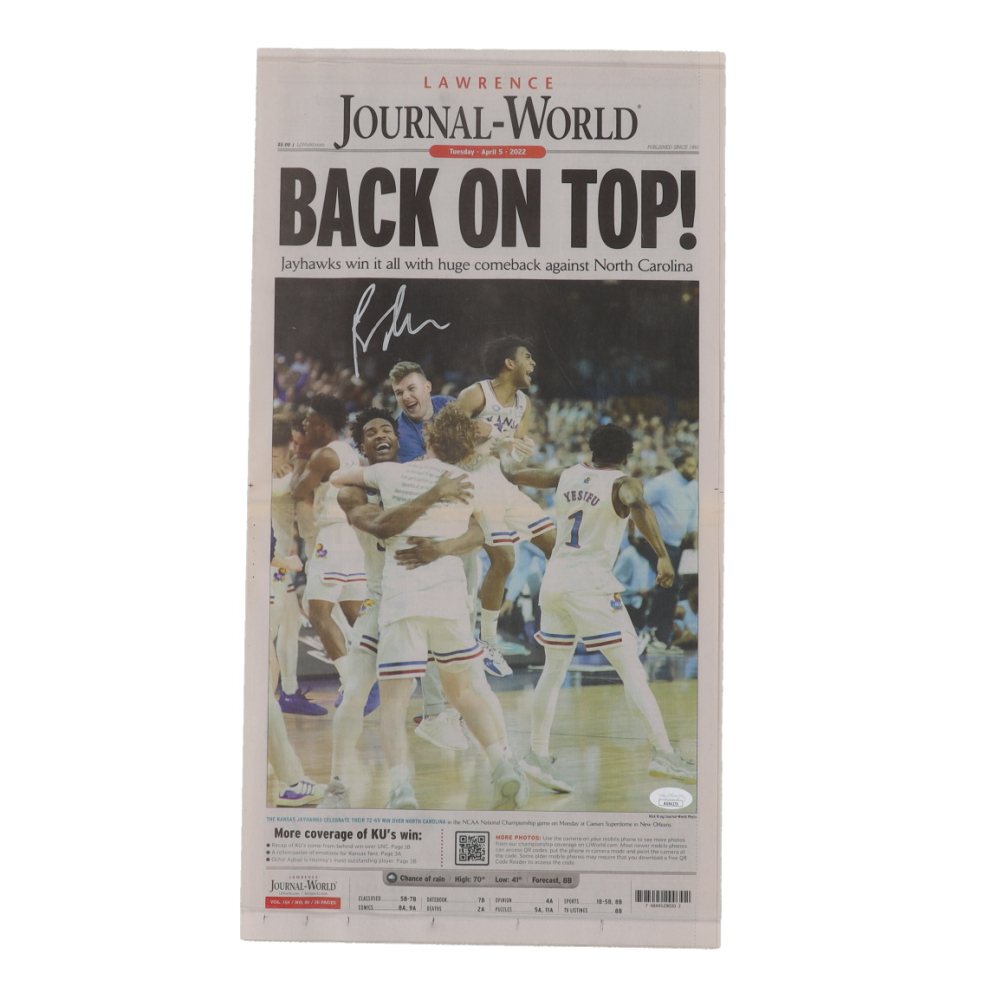 Bill Self Signed 2022 Lawrence Journal-World Newspaper (JSA) | Pristine ...