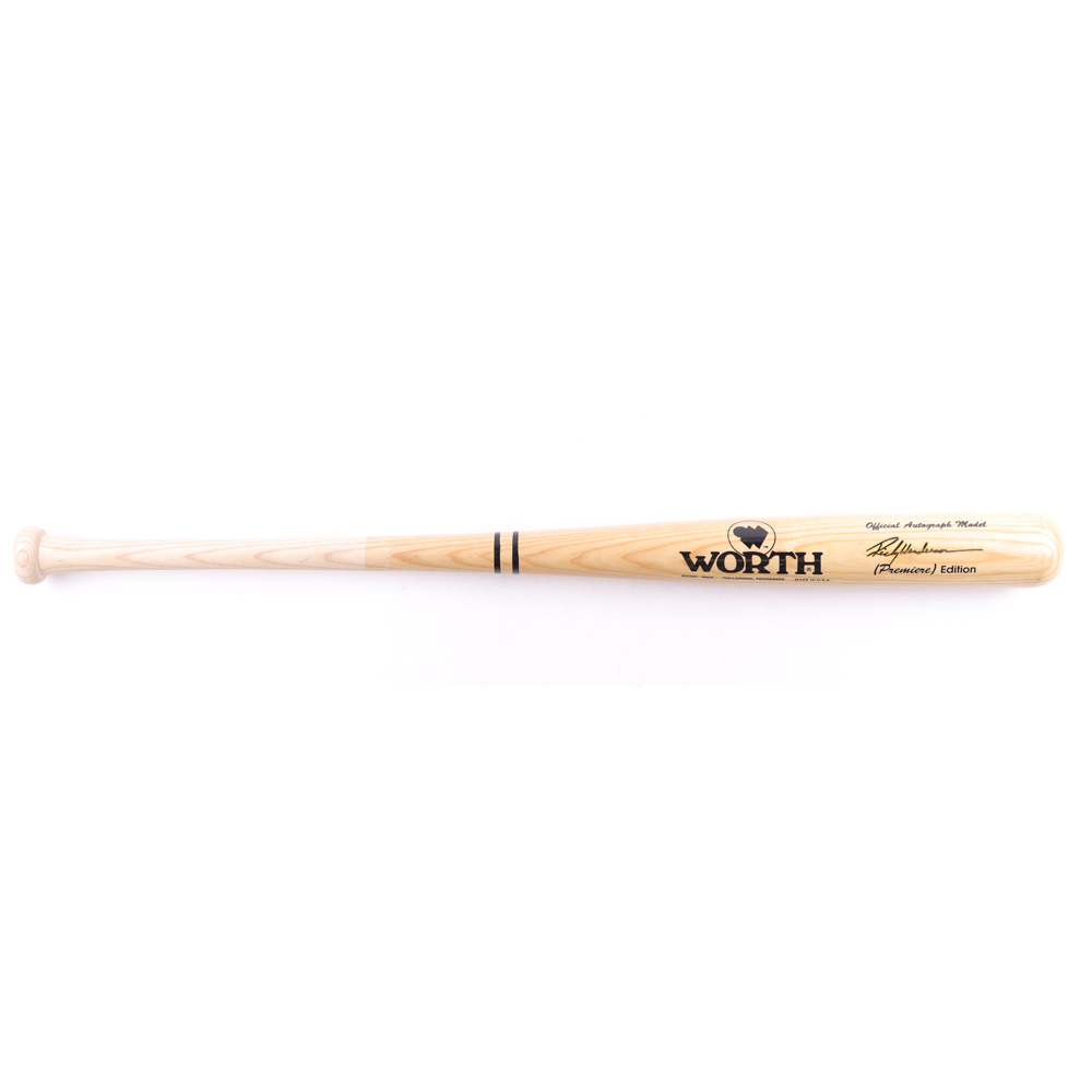 Rickey Henderson Signed Worth Autograph Model Baseball Bat (Beckett ...