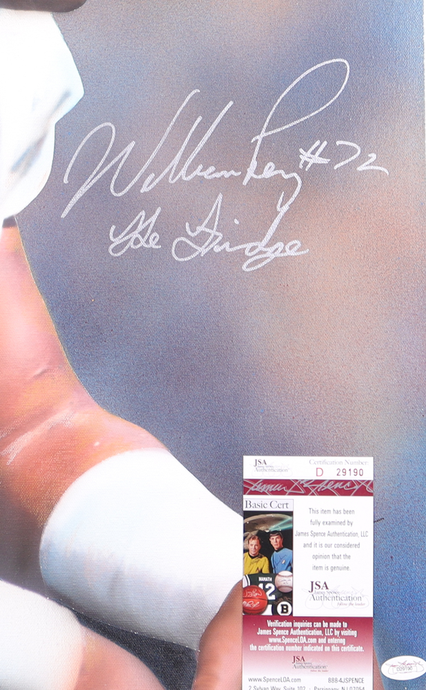William Perry Signed Bears Gary Longordo Panting on Canvas Inscribed ...