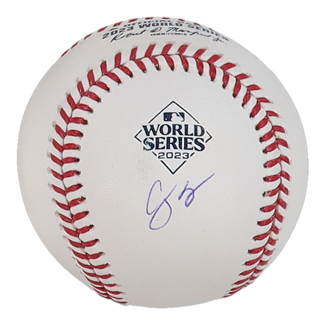 Corey Seager Signed 2023 World Series Logo Baseball (MLB) | Pristine ...