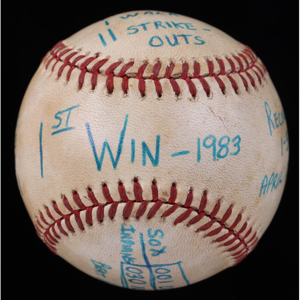 Bert Blyleven Game-Used Hand-Written Stat Baseball from 1983 for 1st ...