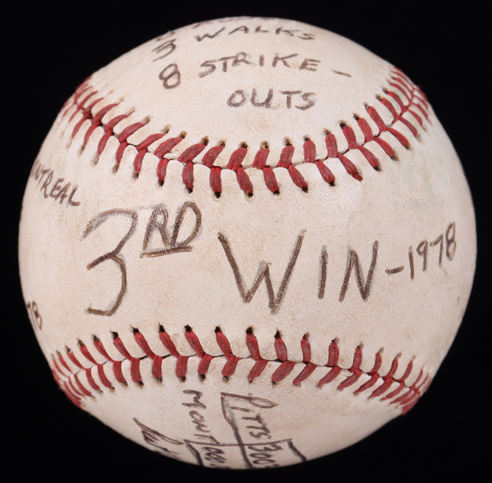 Bert Blyleven Game-Used Hand-Written Stat Baseball from 1978 for 3rd ...