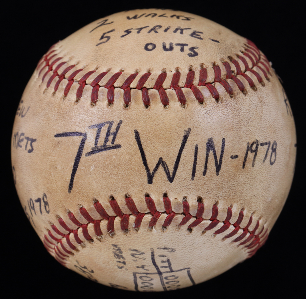 Bert Blyleven Game-Used Hand-Written Stat Baseball from 1978 for 7th ...
