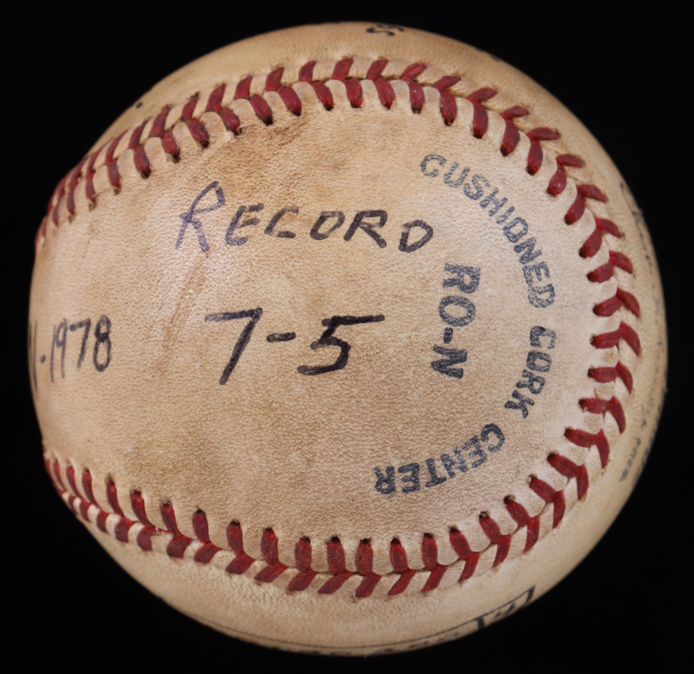 Bert Blyleven Game-Used Hand-Written Stat Baseball from 1978 for 7th ...