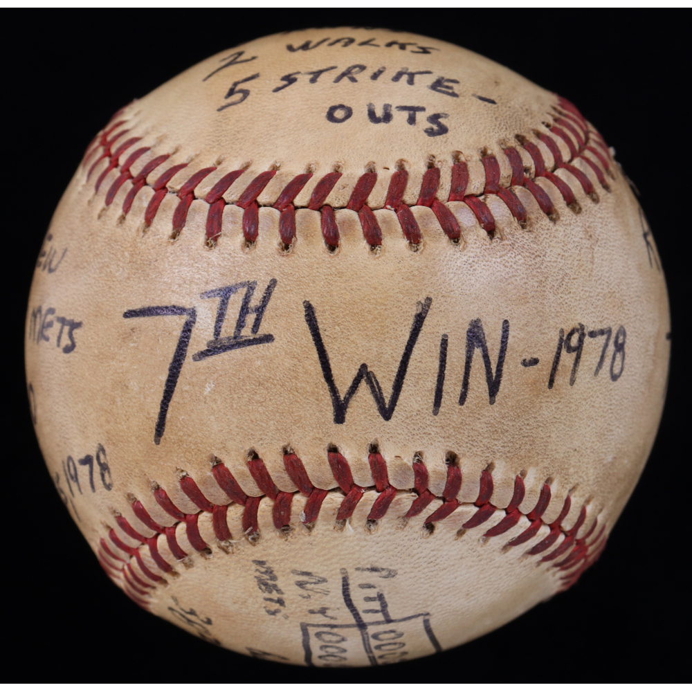 Bert Blyleven Game-Used Hand-Written Stat Baseball from 1978 for 7th ...