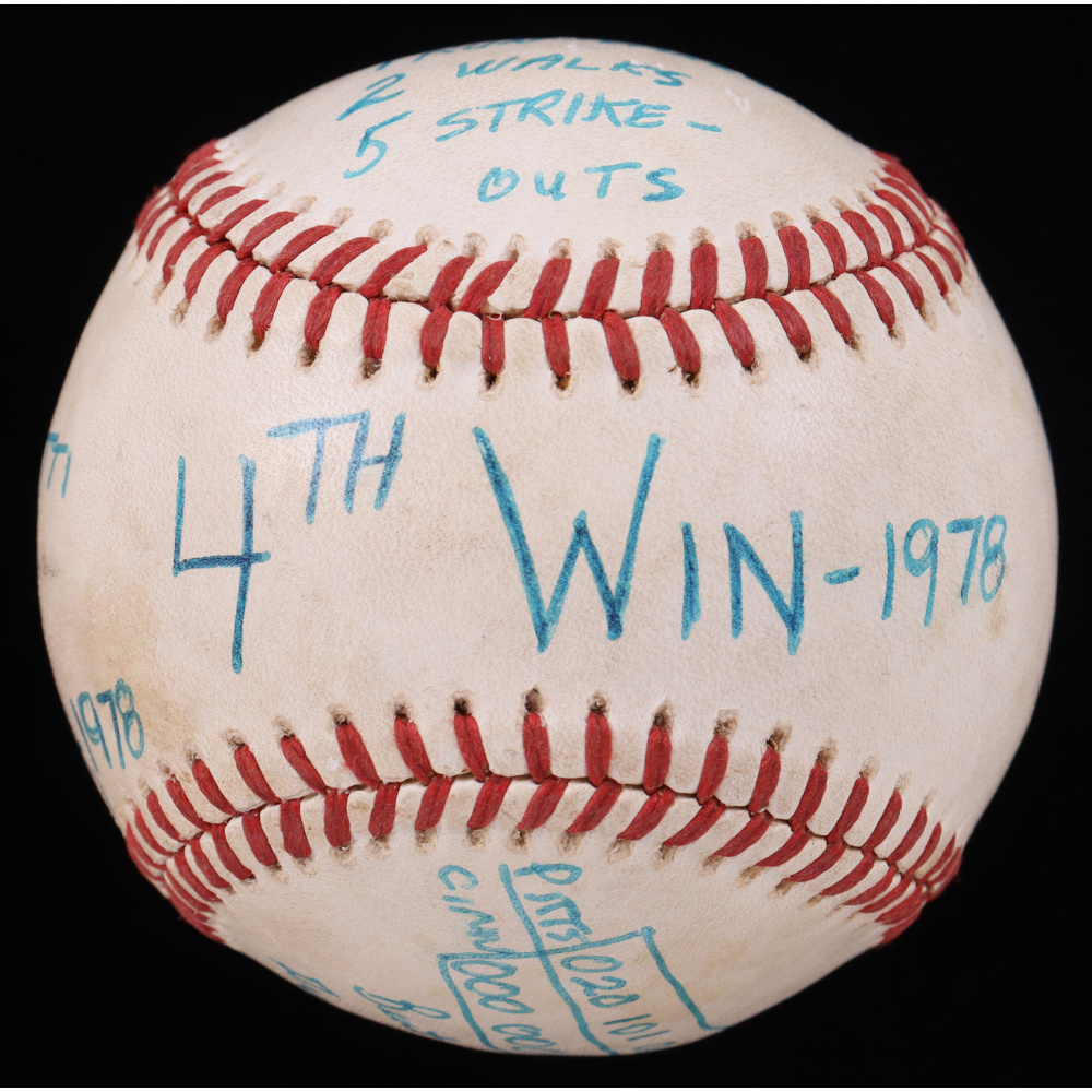 Bert Blyleven Game-Used Hand-Written Stat Baseball from 1978 for 4th ...