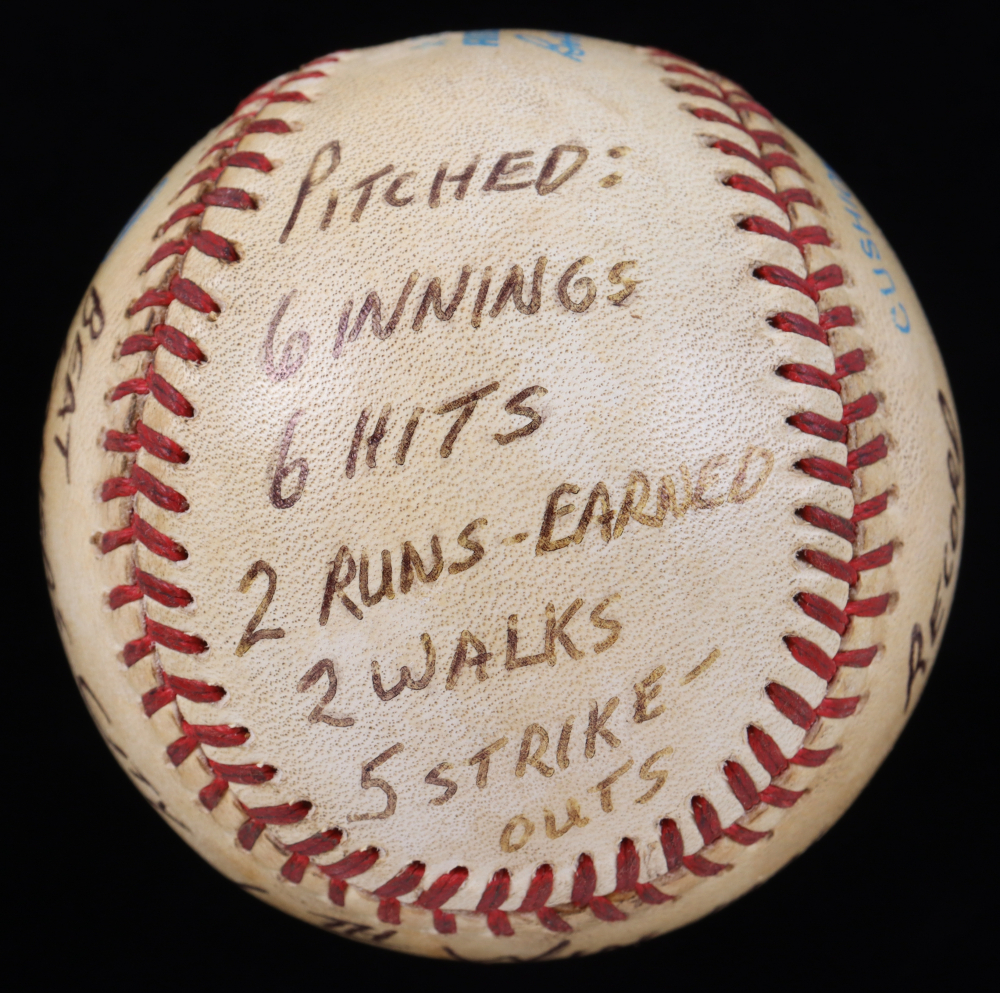 Bert Blyleven Game-Used Hand-Written Stat Baseball from 1986 for 6th ...