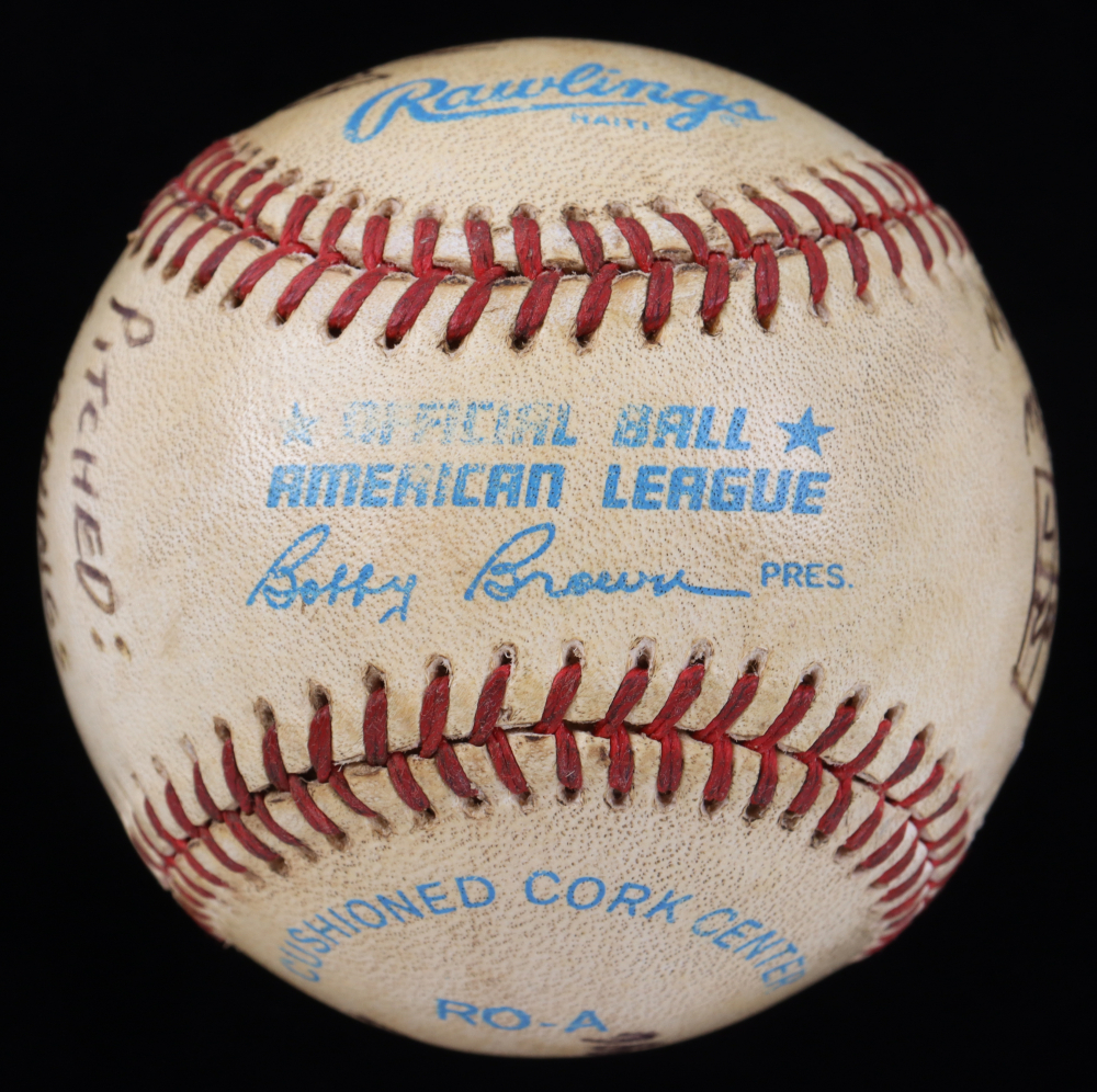 Bert Blyleven Game-Used Hand-Written Stat Baseball from 1986 for 6th ...