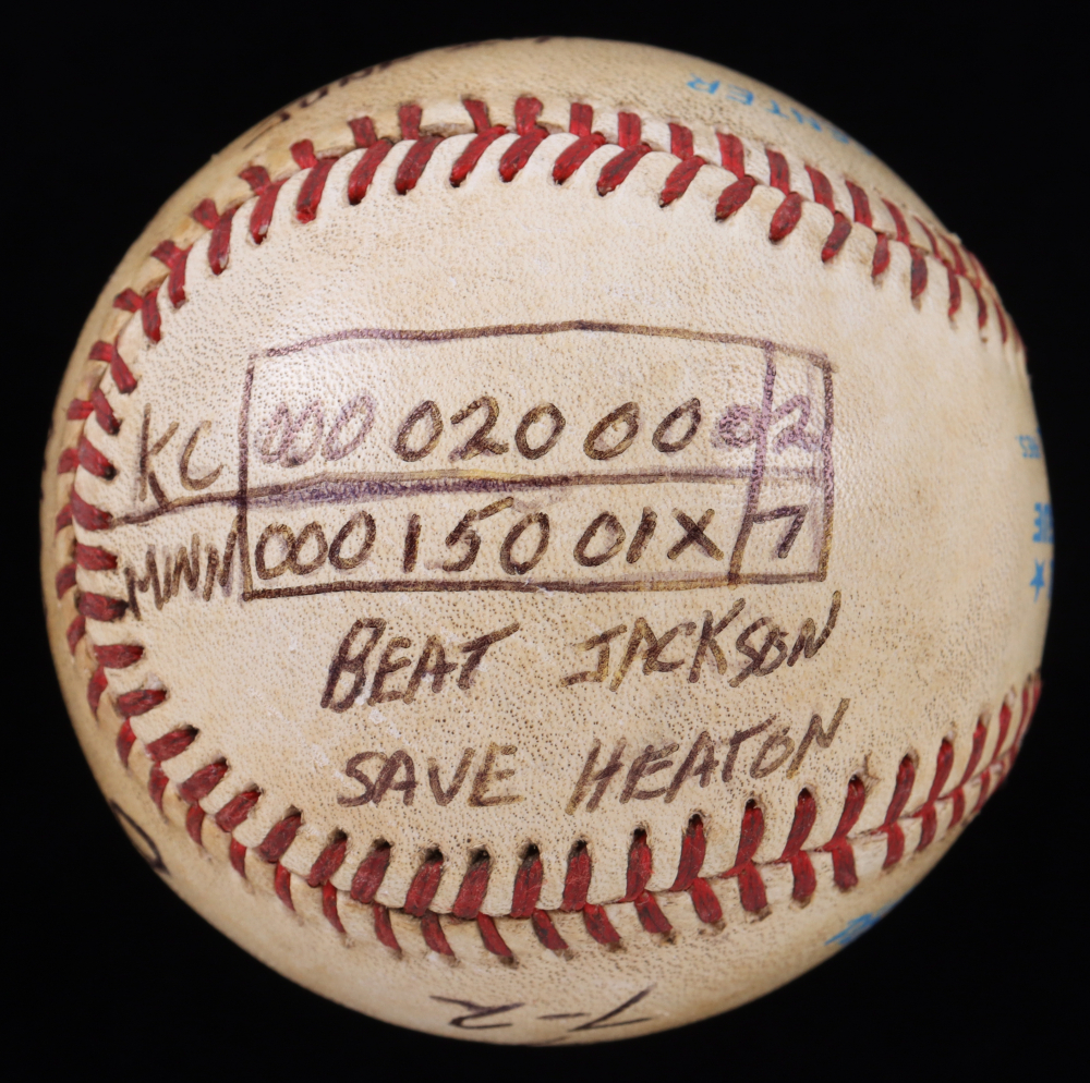 Bert Blyleven Game-Used Hand-Written Stat Baseball from 1986 for 6th ...