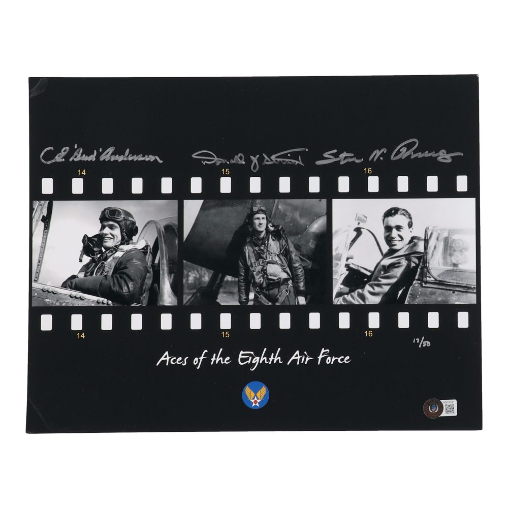 Bud Anderson, Donald Strait & Steve Pisanos Signed United States WWII ...