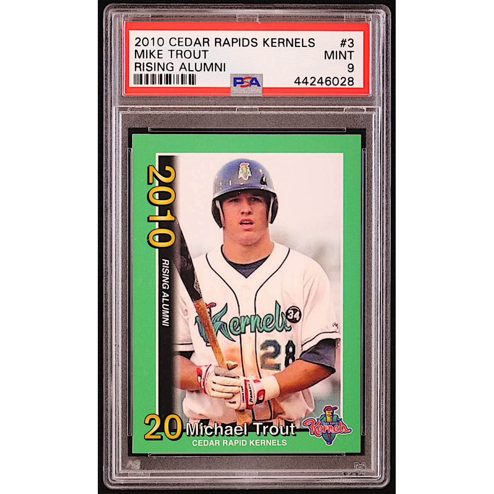 Mike Trout 2010 Cedar Rapids Kernels Rising Alumni Team Issue #3 RC (PSA 9) | Pristine Auction
