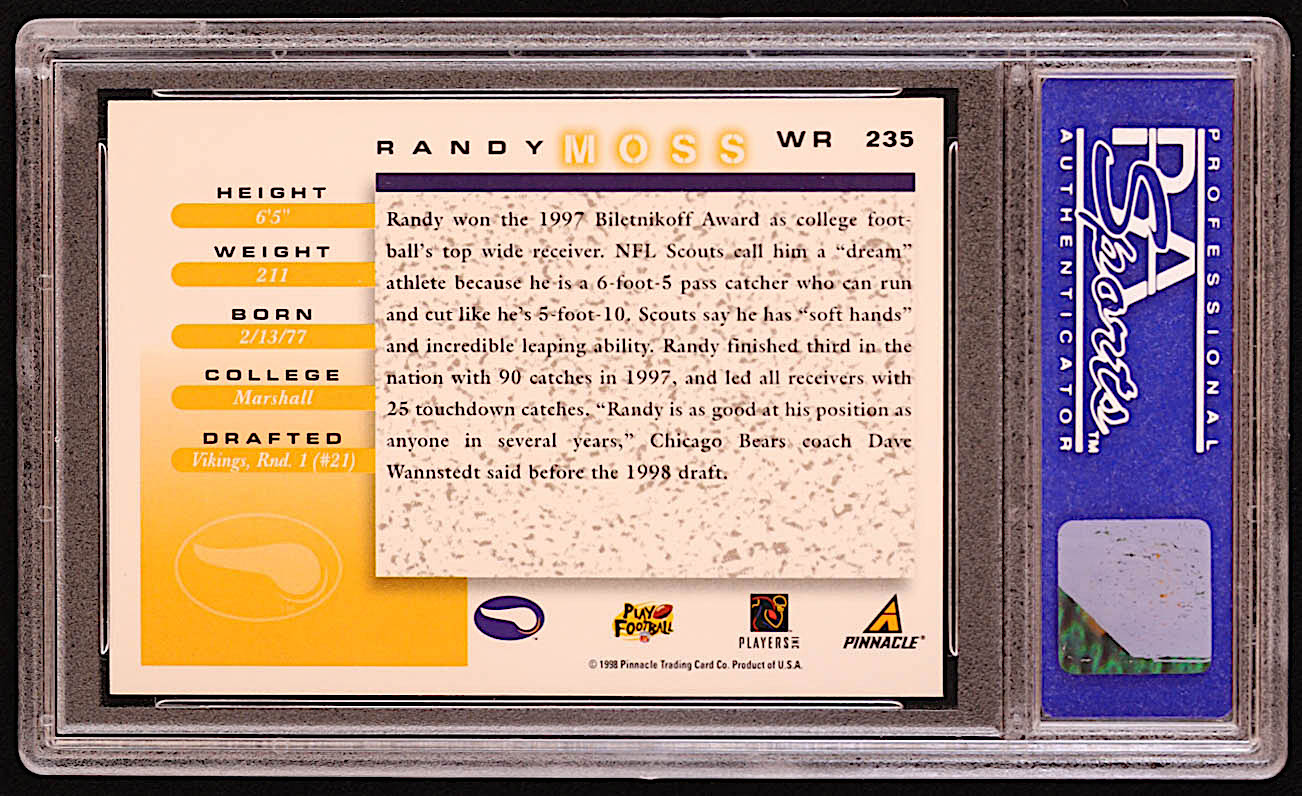 Randy Moss 1998 Score #235 RC (PSA 9) | Pristine Auction