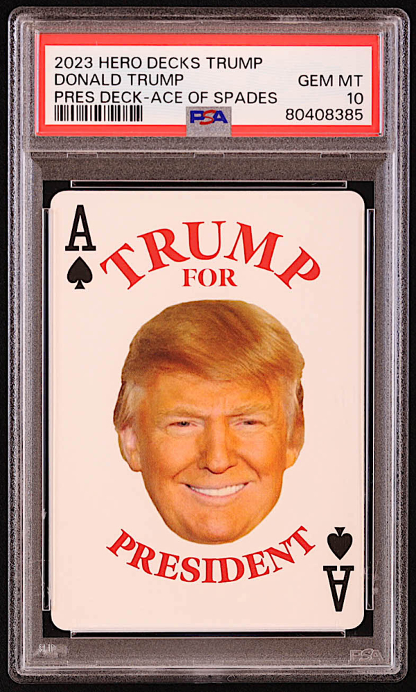 Donald Trump 2023 Hero Decks Presidential Edition Playing Card (PSA 10 ...