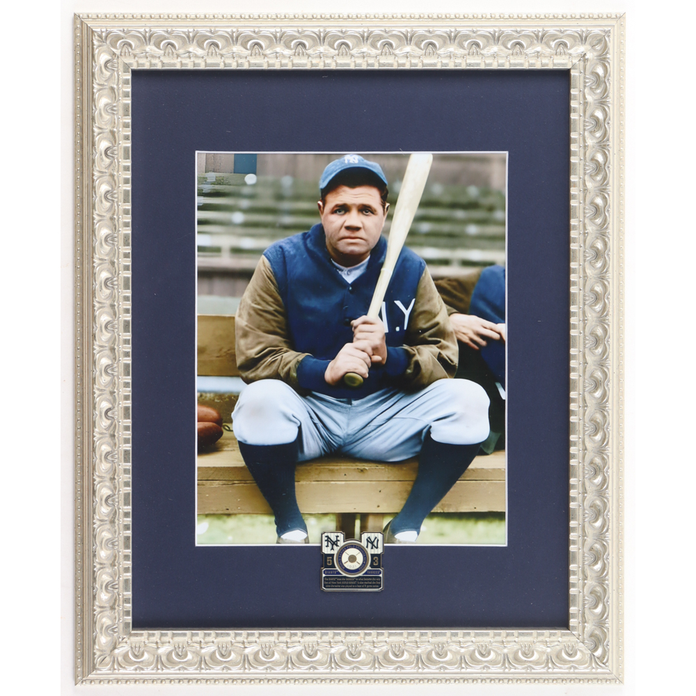 Babe Ruth Yankees Custom Framed Colorized Photo Display with Official ...