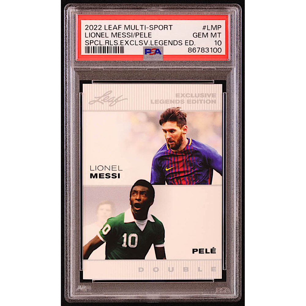 Lionel Messi / Pele 2022 Leaf Special Release Exclusive Legends Edition ...