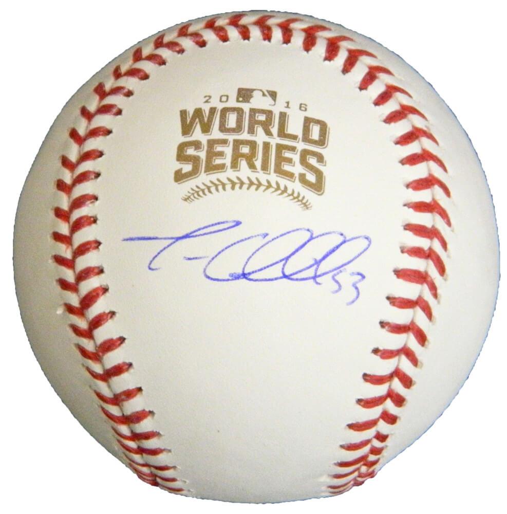 Trevor Cahill Signed 2016 World Series Logo Baseball (Schwartz ...