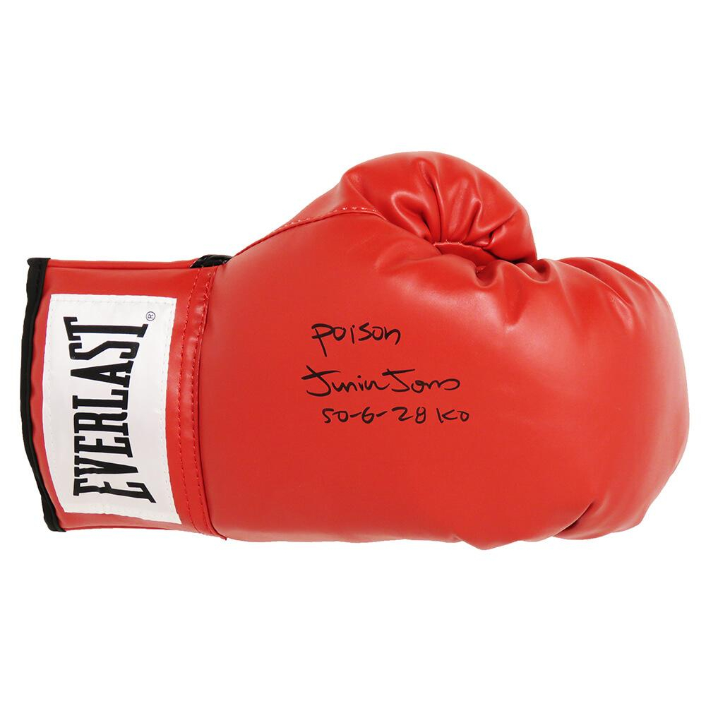 Junior Jones Signed Everlast Boxing Glove Inscribed "Poison" & "50-6-28 ...