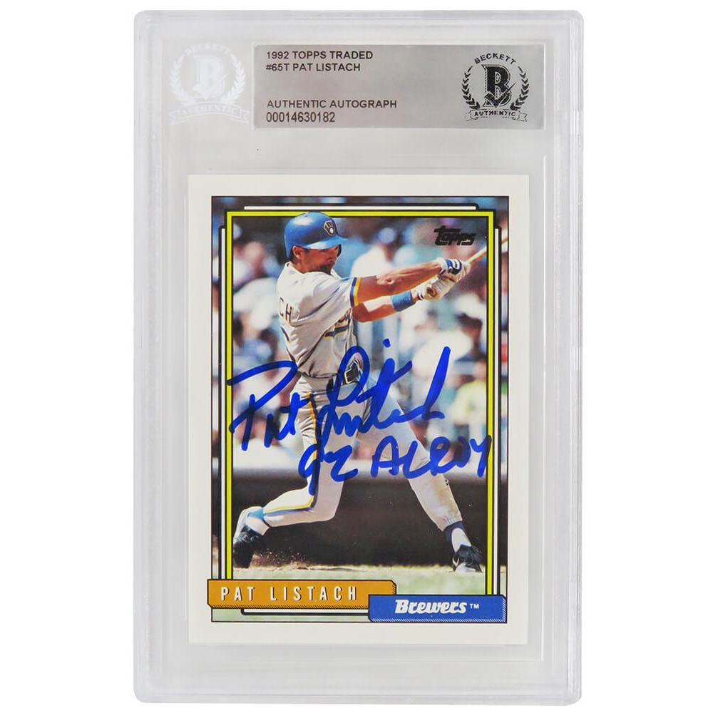 Pat Listach Signed 1992 Topps Traded #65T RC Inscribed "02 AL ROY" (BGS ...