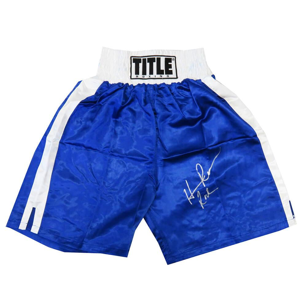 Hasim "The Rock" Rahman Signed Title Boxing Trunks (Schwartz ...