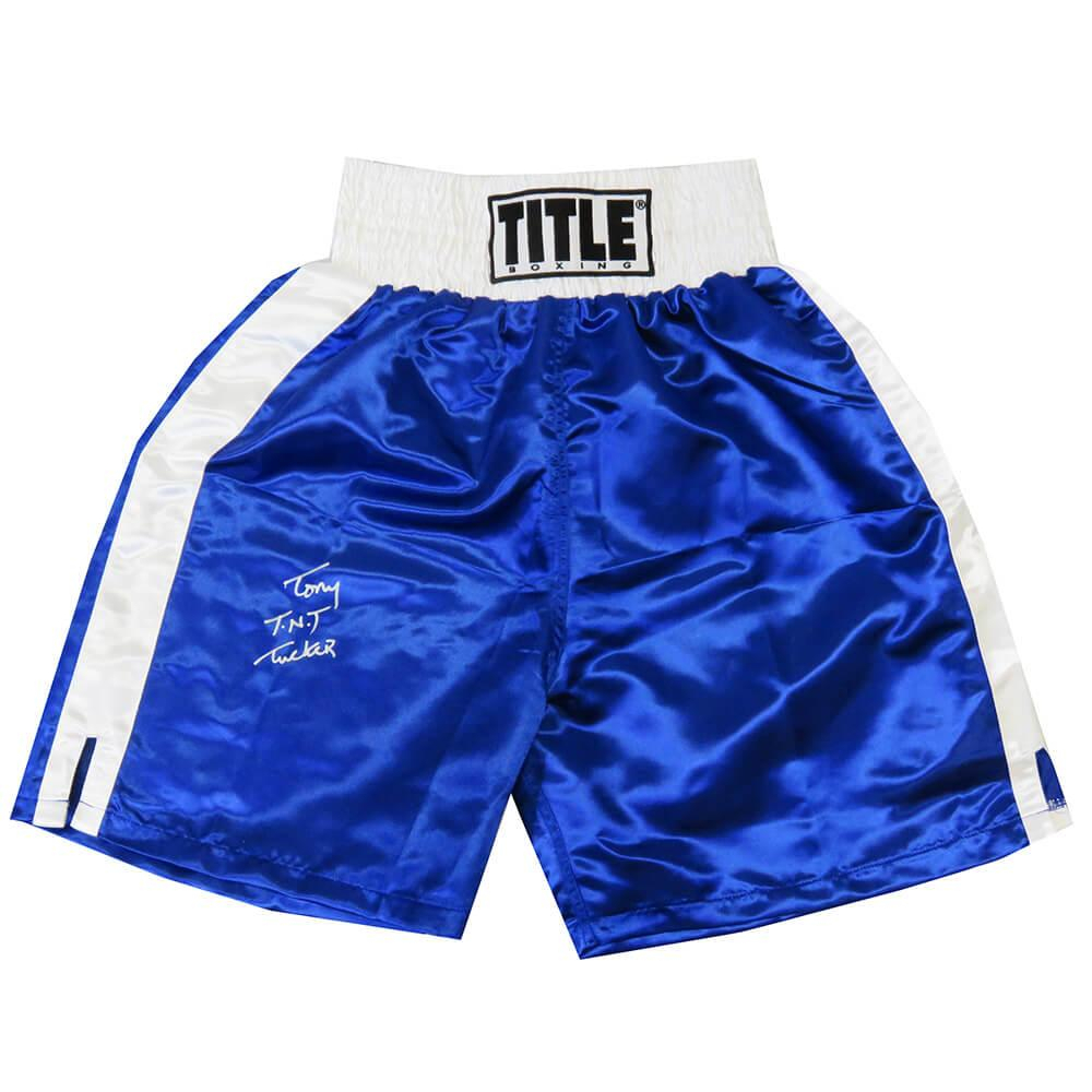 Tony Tucker Signed Boxing Trunks Inscribed "TNT" (Schwartz) | Pristine ...