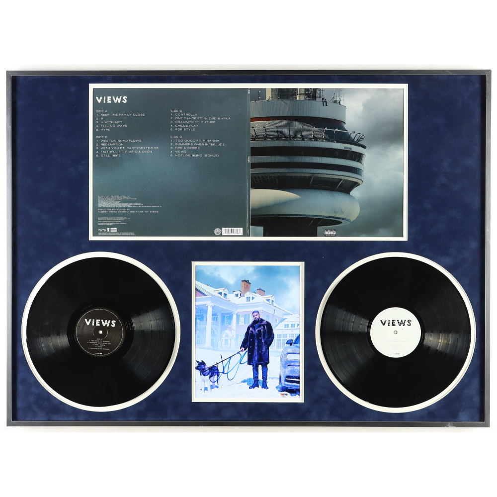 Drake Signed "Views" Custom Framed Photo Display With Double Vinyl ...