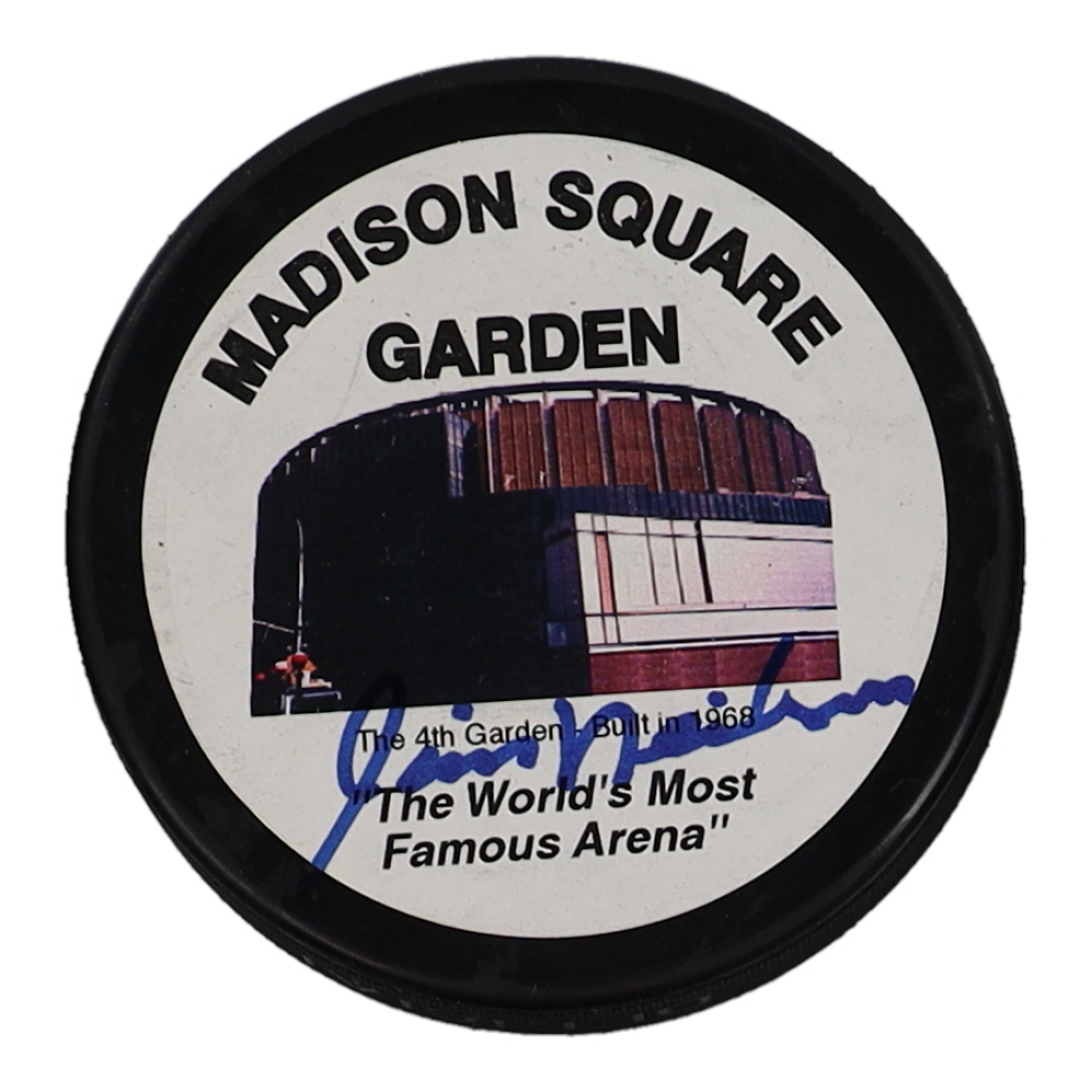 Jim Neilson Signed "Madison Square Garden" Logo Hockey Puck (Beckett ...