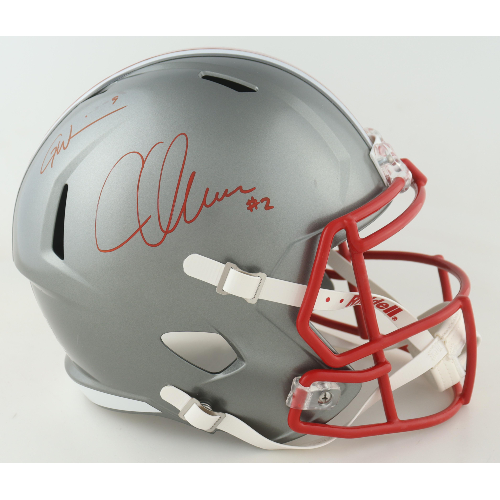 Chris Olave & Garrett Wilson Signed Ohio State Buckeyes Full-Size Speed ...